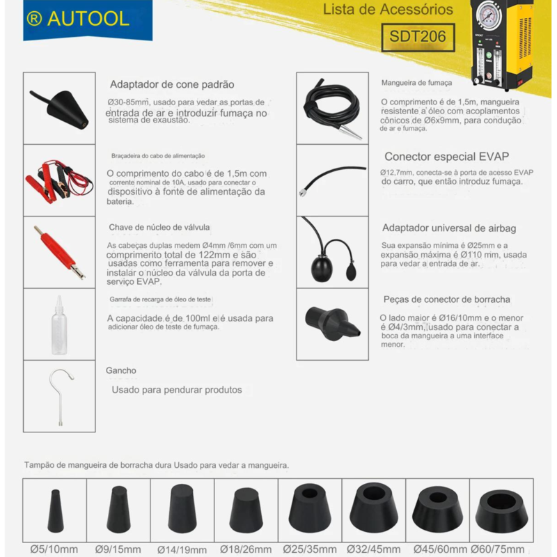 Gerador de fumaça para teste automotivo - SDT206 - Gerador de fumaça ...
